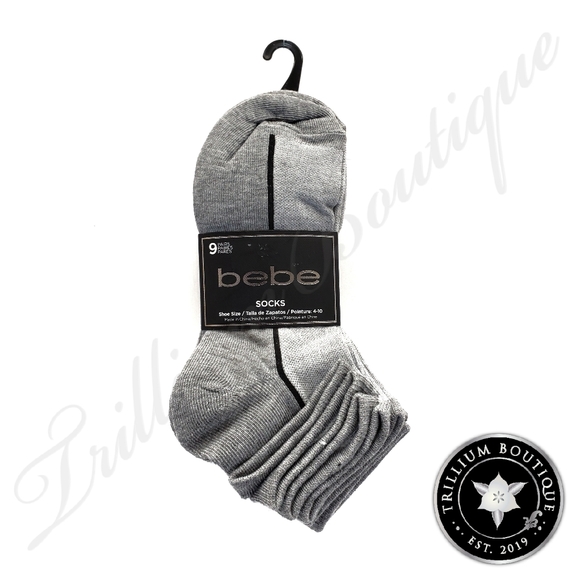 bebe | Accessories | Bebe Womens Socks 9 Pairs Shoe Size 4 Nwt Gray ...